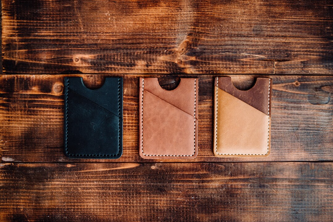 Small Leather Card Holder,minimal Card Holder, Leather Card Wallet ...