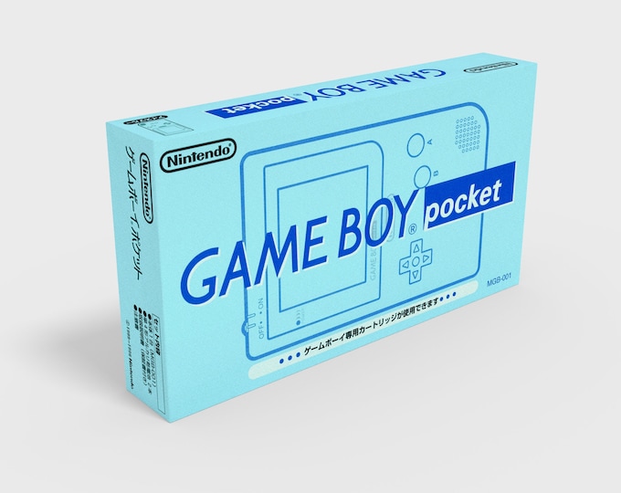 Game Boy Pocket Japan ice Blue Reproduced Replacement Box Case High ...