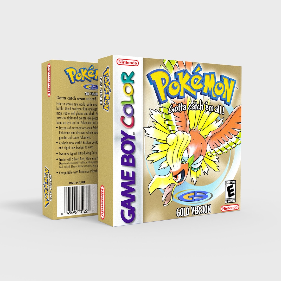 Pokemon Gold - Reproduced Replacement Box | Case - High Quality - Etsy