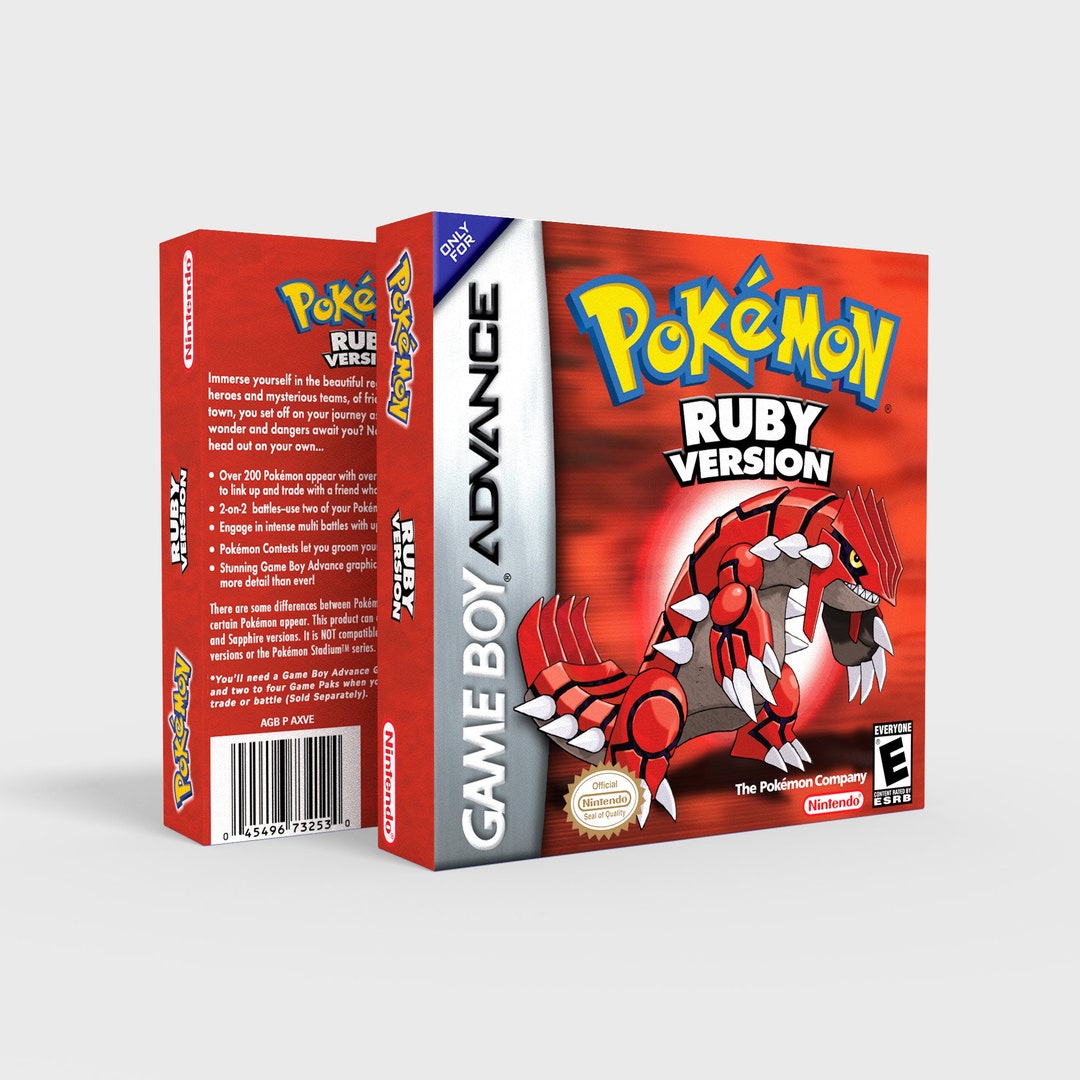Gameboy Advance Pokemon Ruby - Reproduced Replacement Box | Case - High ...