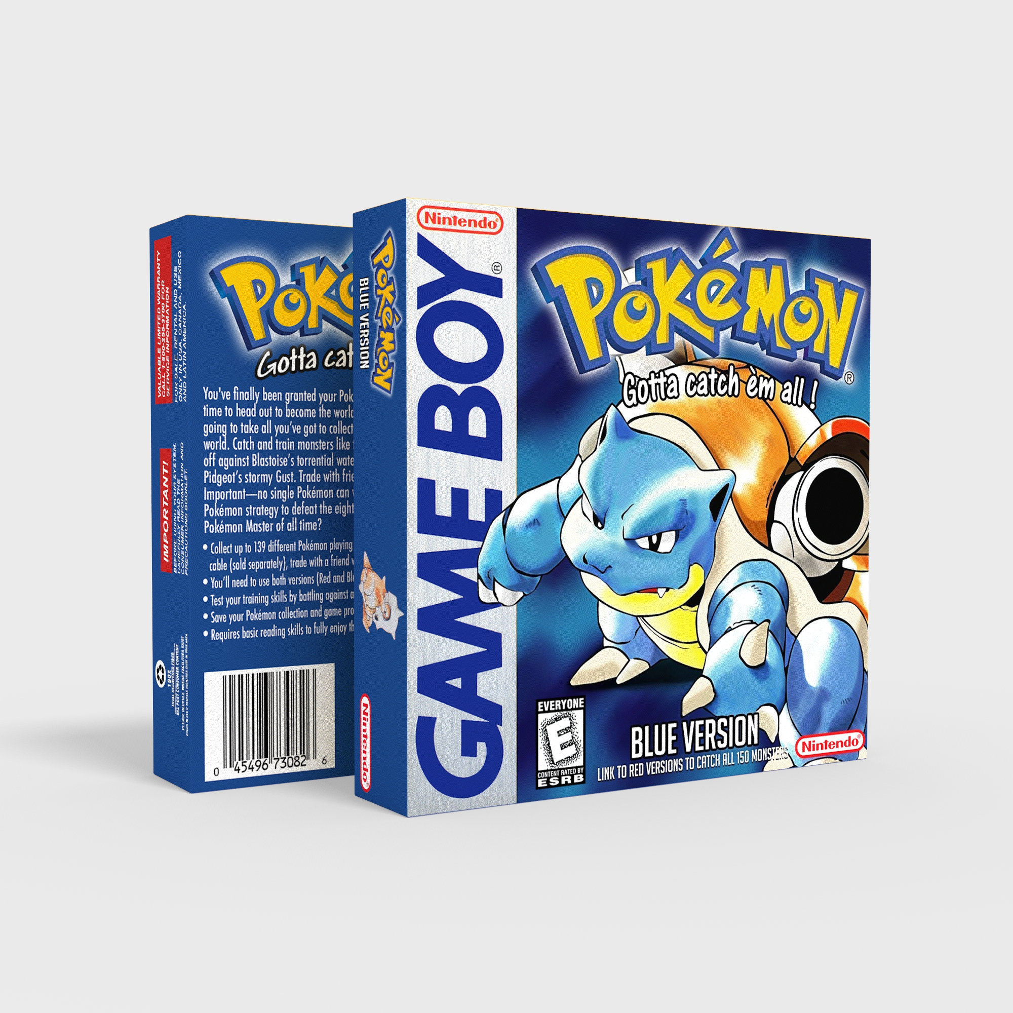 Pokemon Blue Reproduced Replacement Box Case High Quality Etsy