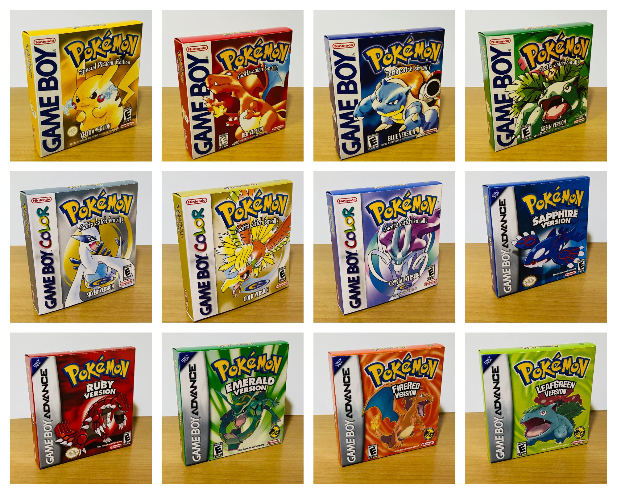 Gameboy Pokemon 12 Boxes All Versions Reproduced | Etsy