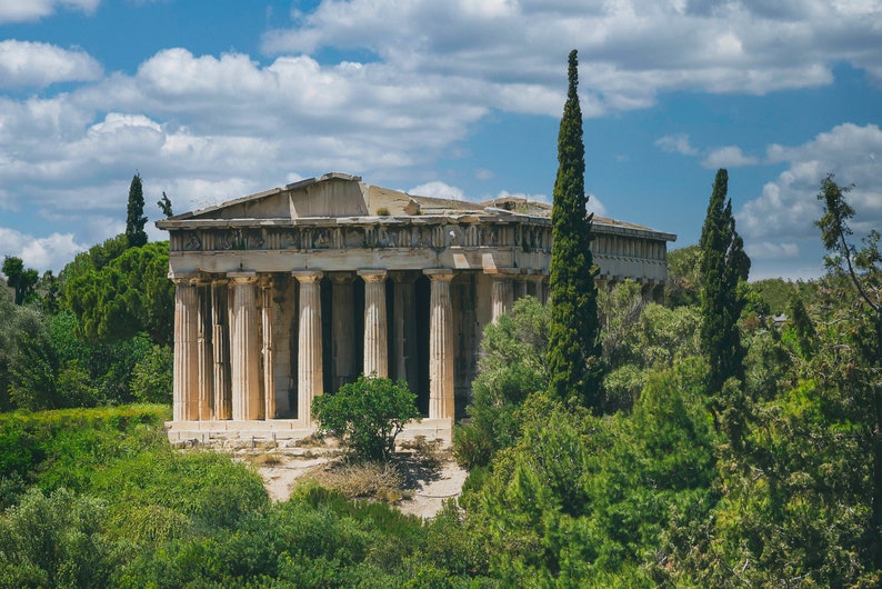 Fachada del antiguo templo Partenón en la Acrópolis Atenas Grecia ...
