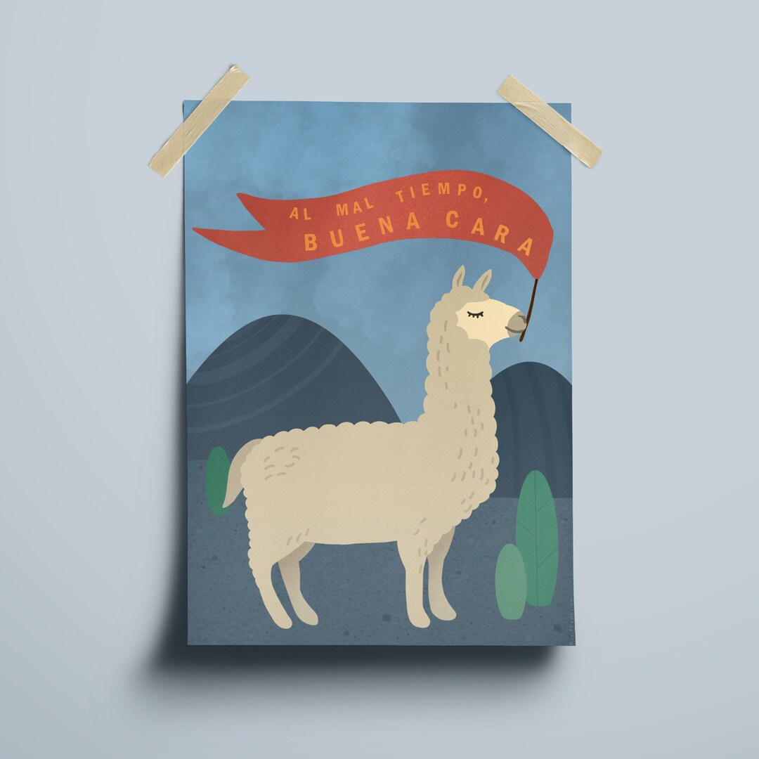 Motivational Llama Print Spanish Saying - Etsy