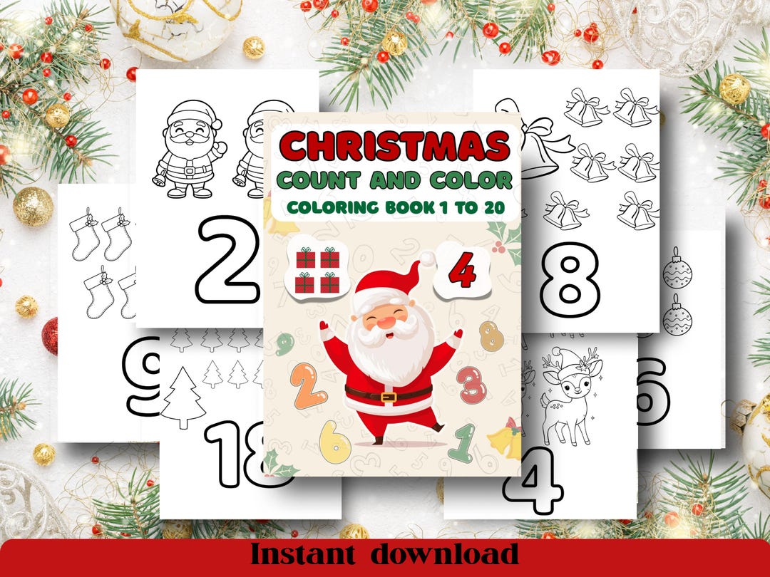 Christmas Count and Color Book for Kids | Holiday Learning (PDF) - Etsy