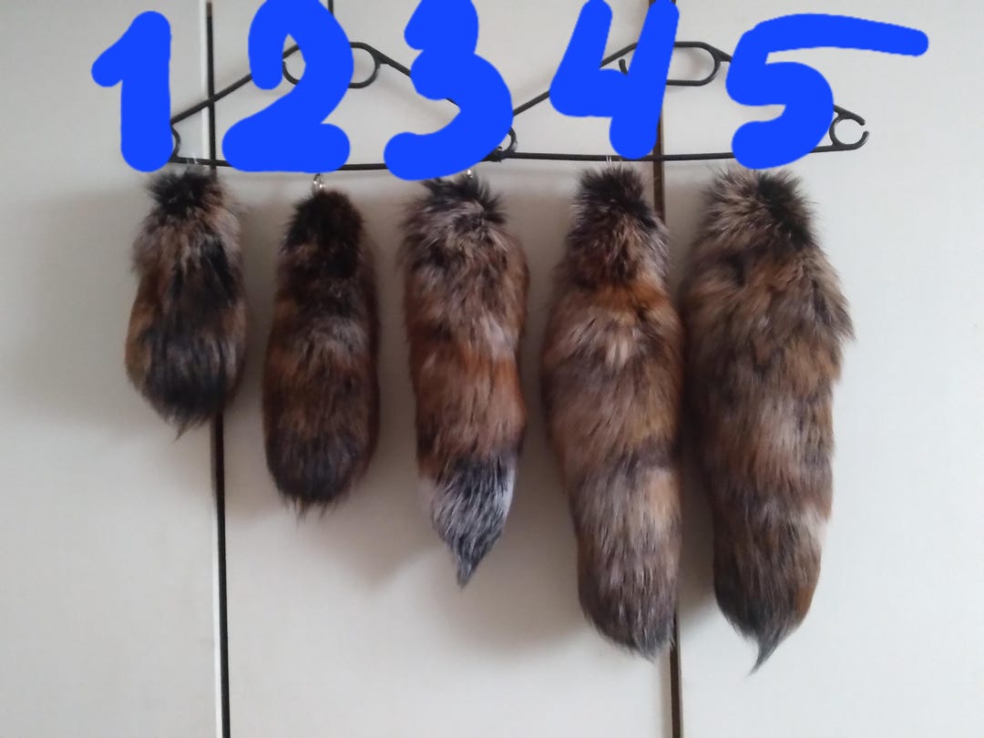 Real Brown Fox Tail Keychain Fur Keychain Royal Fox Tail Fox Key Chain ...