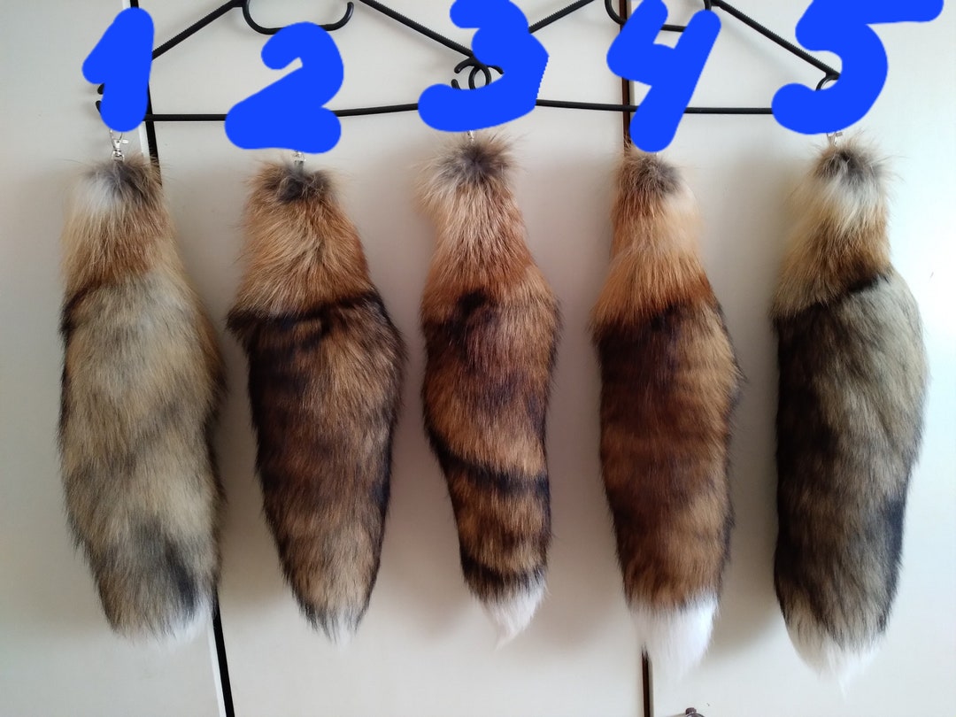 Fur Keychains Real Fox Tails Red Black Tail Keychain Tails the - Etsy UK