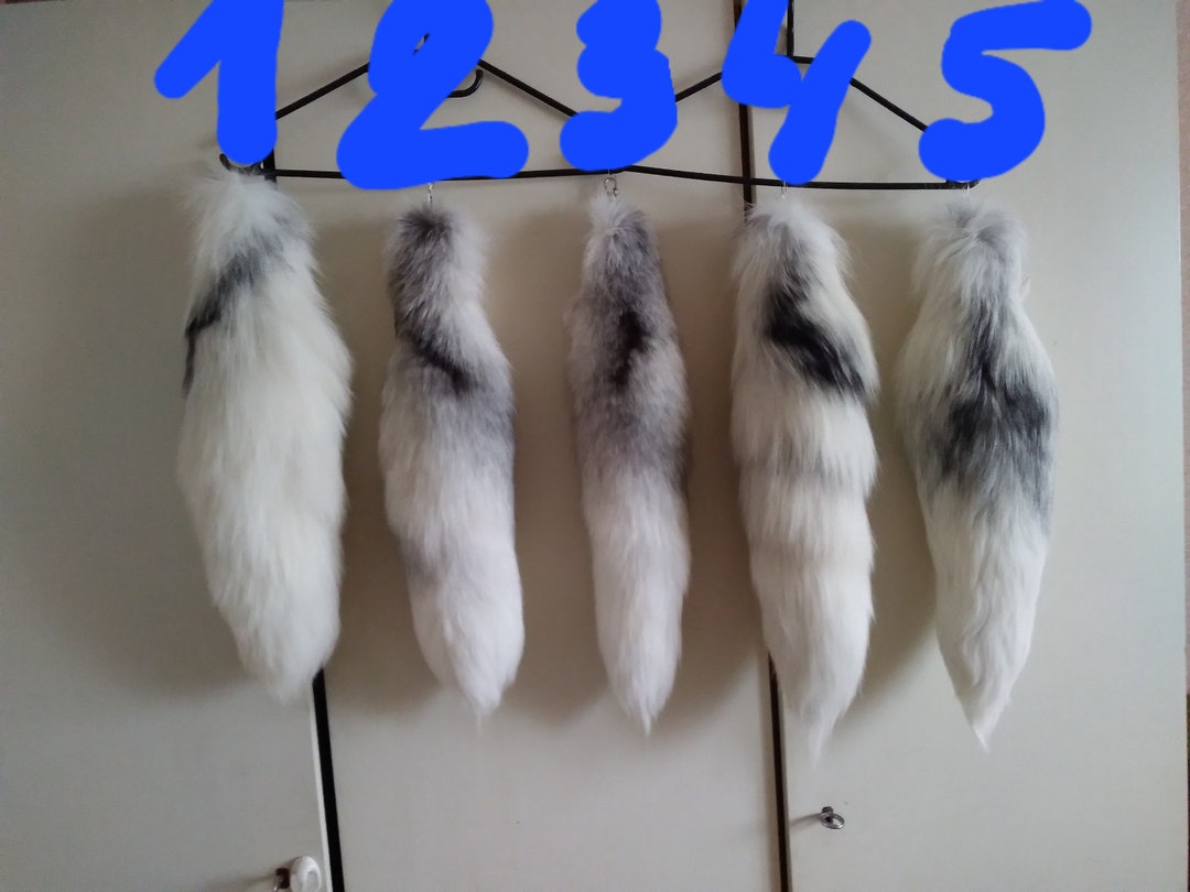 Real Arctic Polar White Fox Tails Keychains Royal White Fox Tails ...