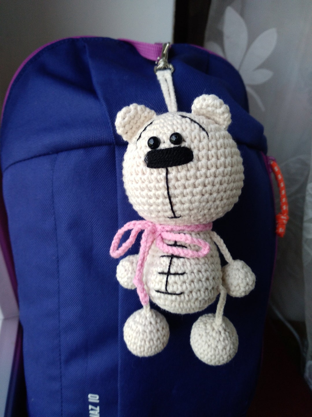 Crochet Teddy Bear Keychain Plushie Bear Keychain Pendant Teddy Bear ...
