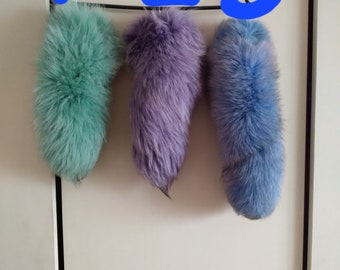 Blue Frost Fox Fur Tails Set of Five - Etsy