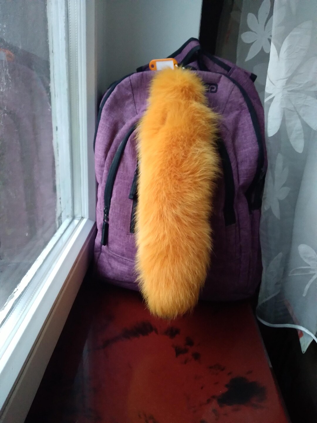 Orange Fur Keychain Real Fox Tail Fox Keychain Eco Friendly Tail ...