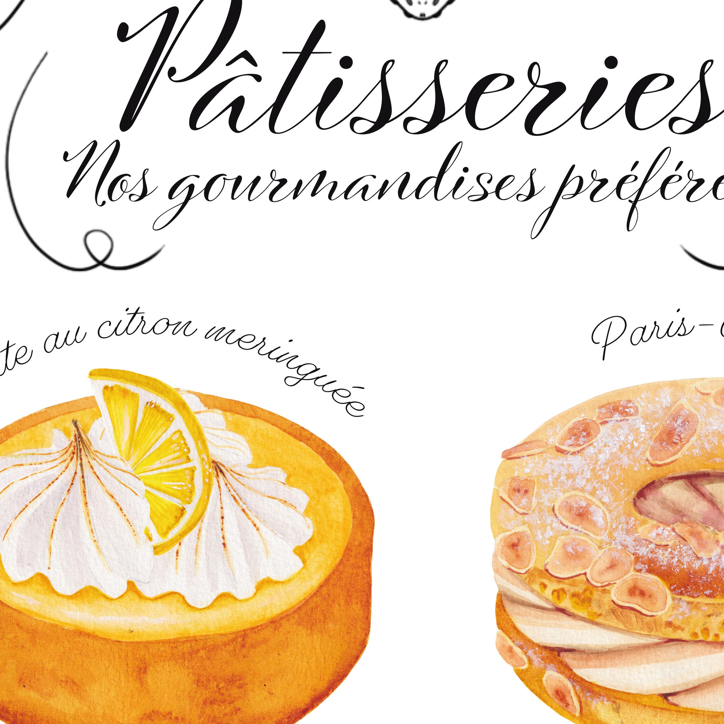 French Pastry Poster Kitchen Wall Art Restaurant Decoration - Etsy
