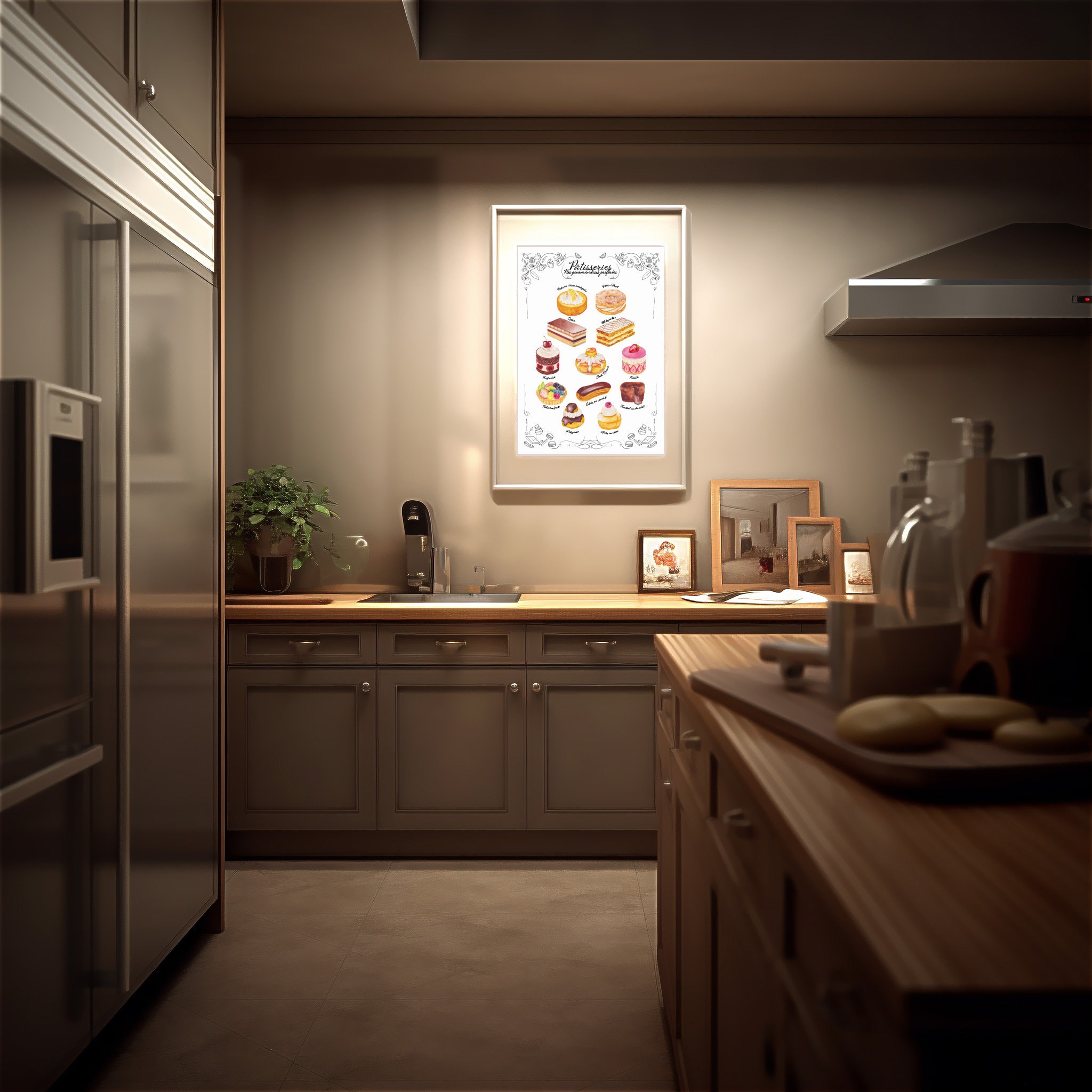 French Pastry Poster Kitchen Wall Art Restaurant Decoration House ...