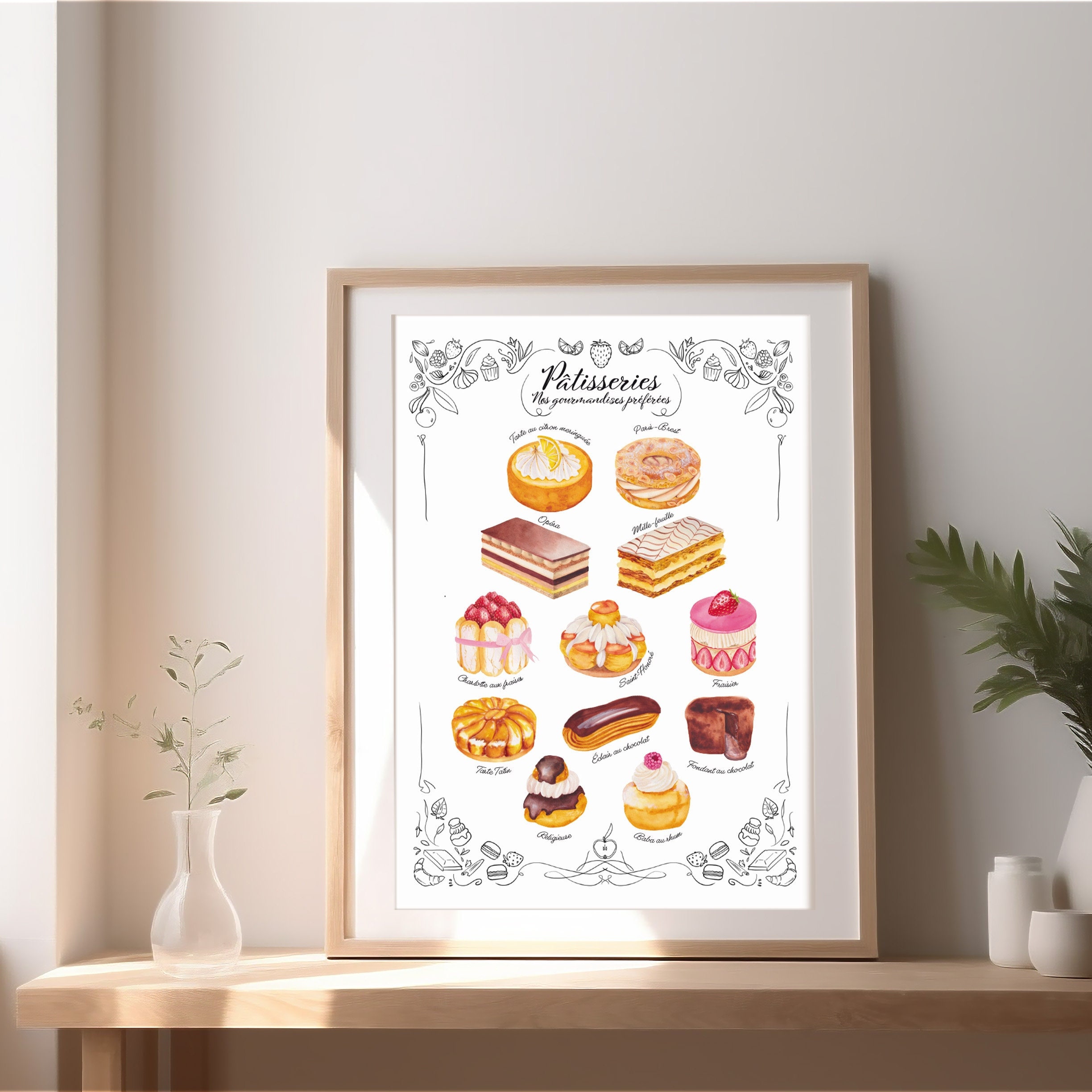 French Pastry Poster Kitchen Wall Art Restaurant Decoration - Etsy