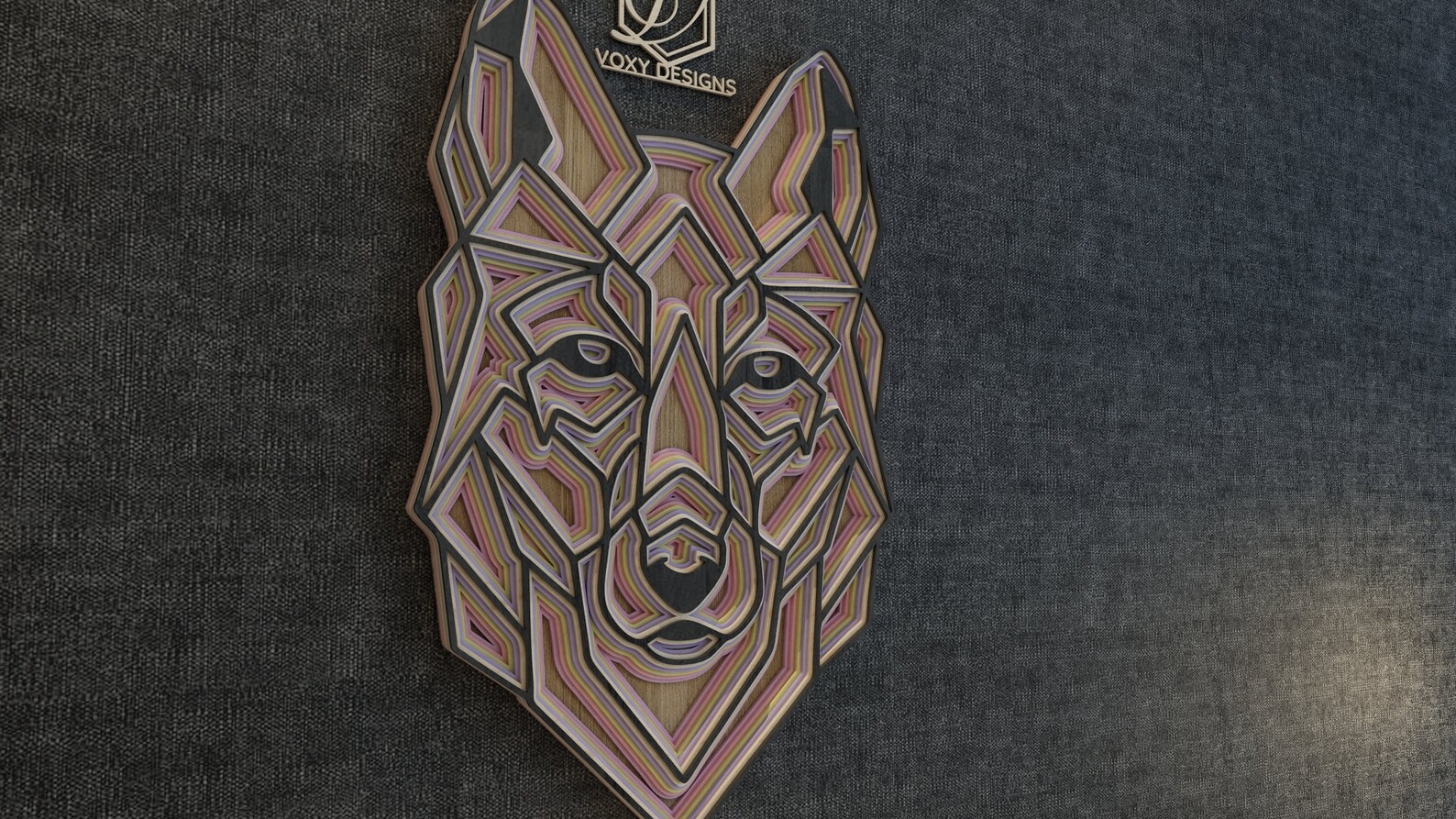 Cnc files tête de loup multicouche découpe laser tête | Etsy