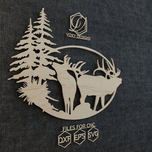 CNC files deers panel deer head on wall decorcnc filelaser | Etsy