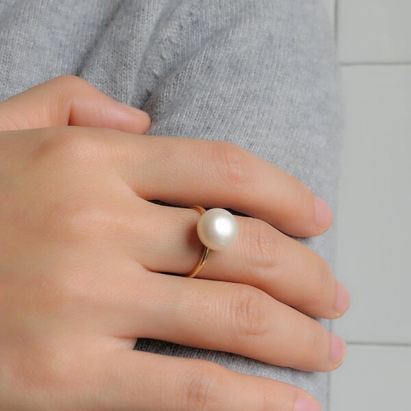 Single Pearl Ring - Etsy