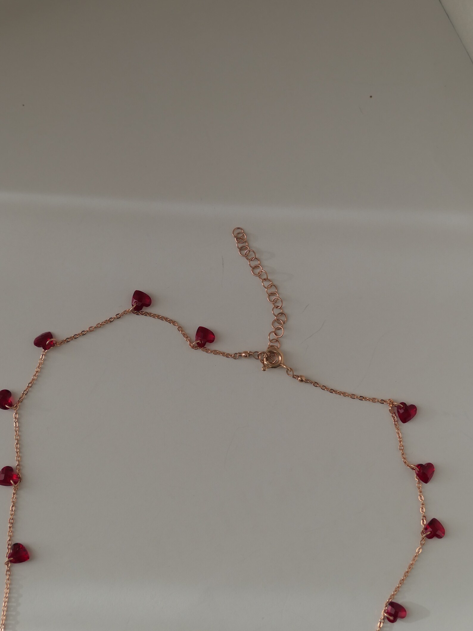 Red Heart Necklace, Multi Red Heart Necklace, Rose Gold Red Heart ...