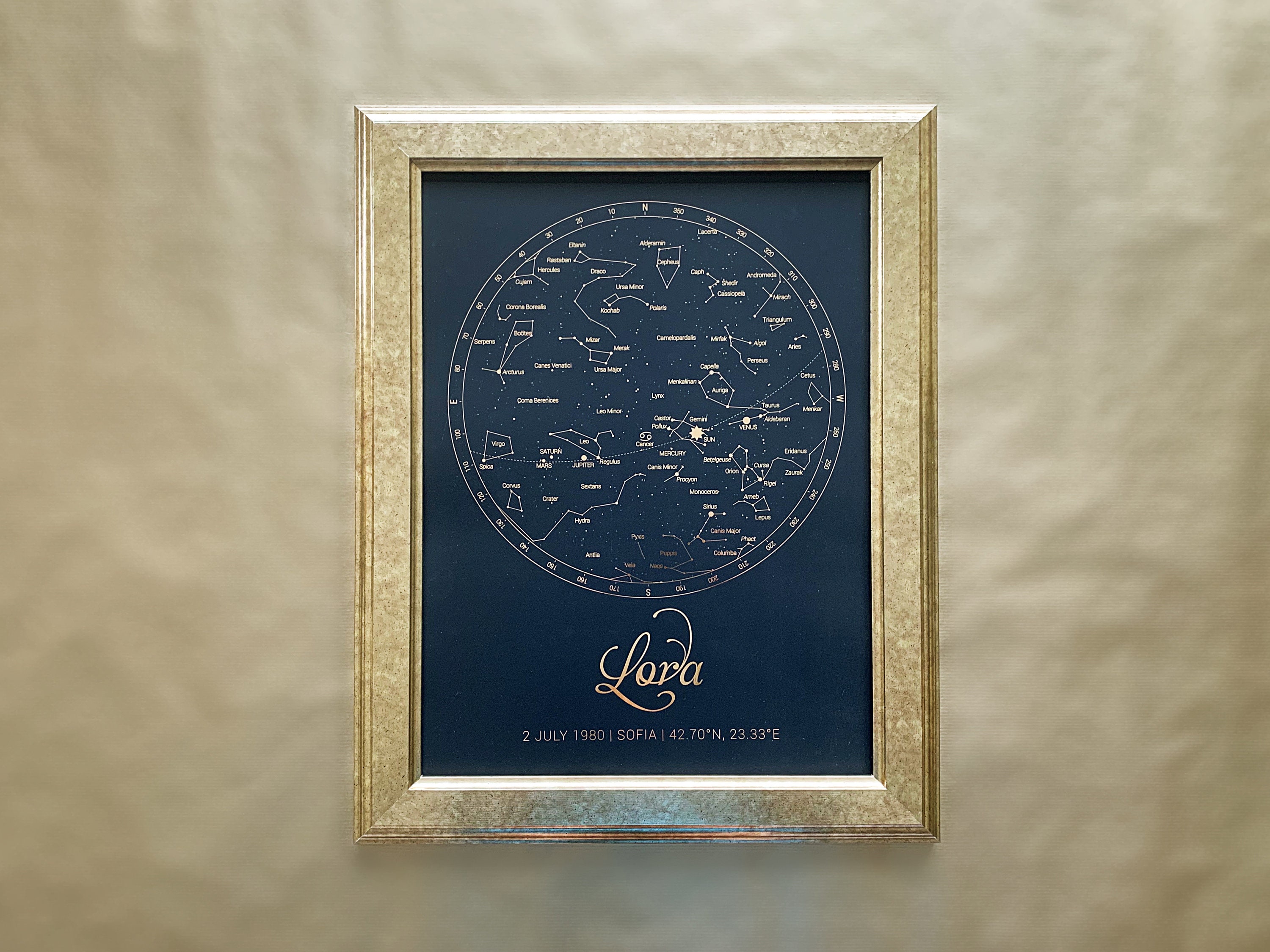 Luxury Birthday Star Map Custom Wall Art Star Map With - Etsy