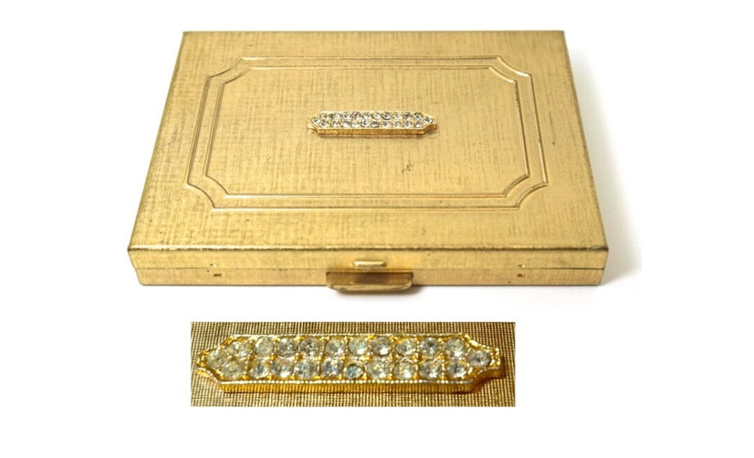 Vintage Max Factor Compact With Makeup Mirror Textured Gold Tone Powder ...