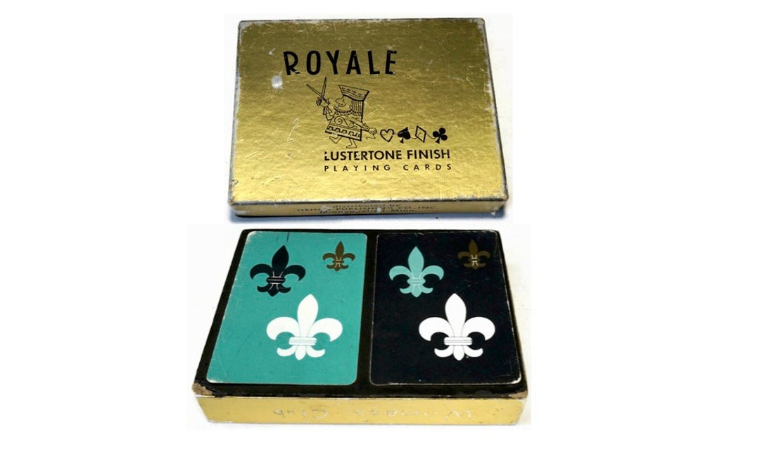 Vintage Royale Playing Cards With Jokers & Original Box | Full Bridge ...