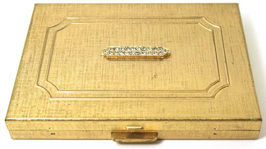 Vintage Max Factor Compact With Makeup Mirror Textured Gold Tone Powder ...