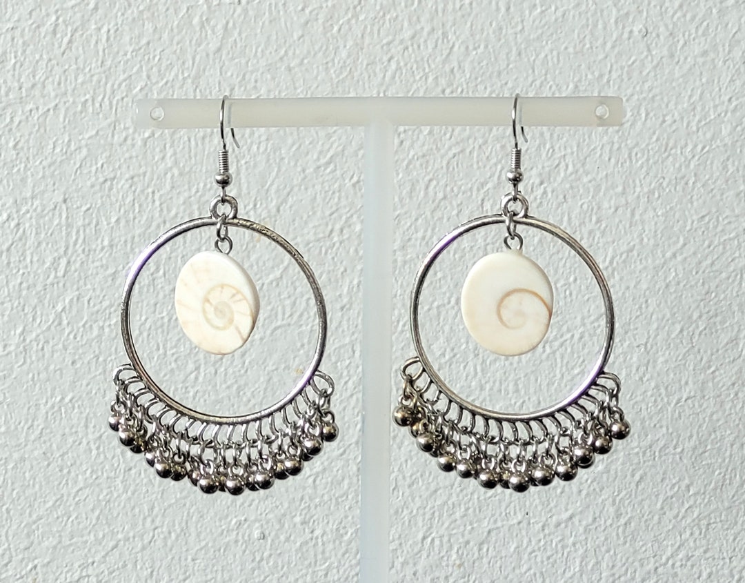 Gypsy Hoop Earrings, Shells, Gold or Silver Color - Etsy