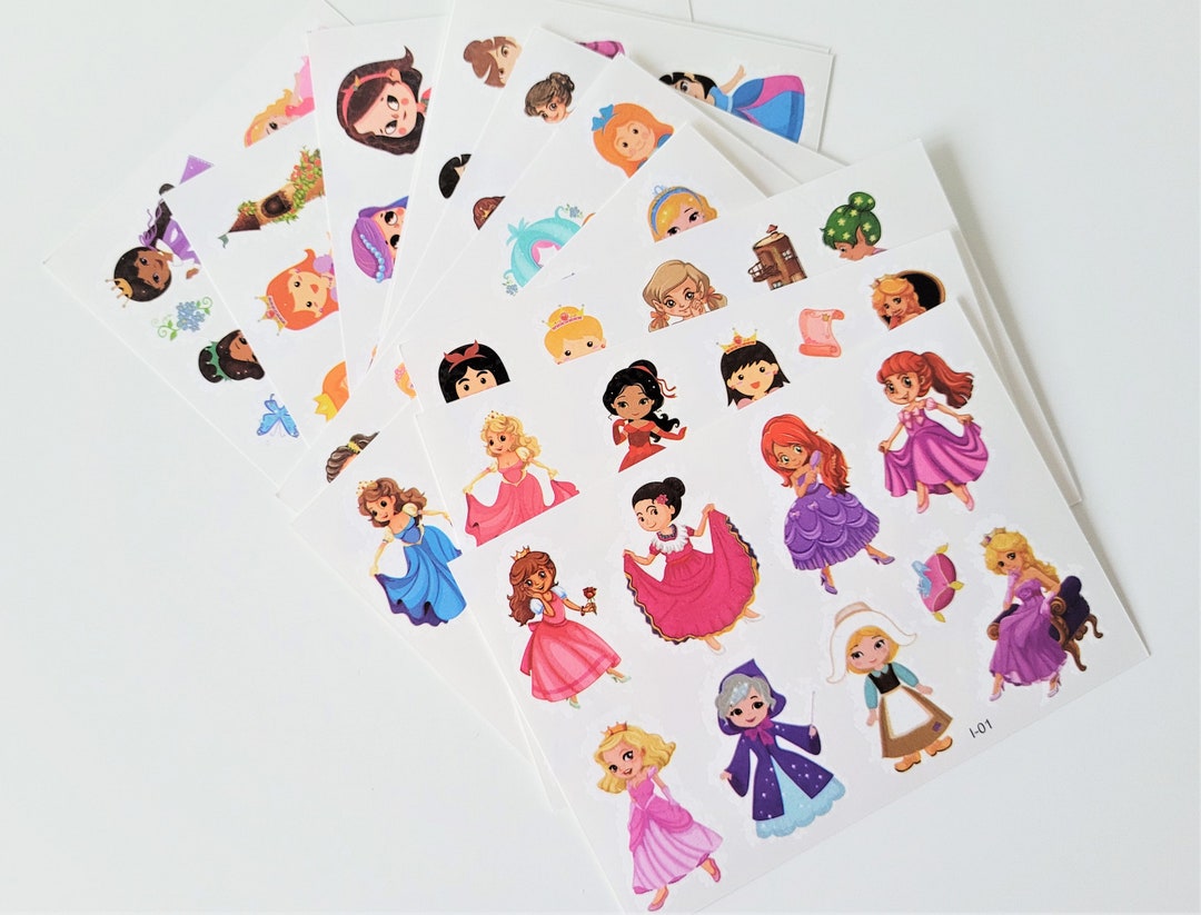 Temporary Ephemeral Tattoo, Child, Princess Motif, Board 11.5 X 8 Cm ...
