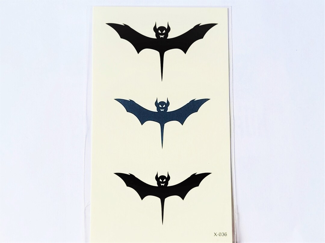 Bat Temporary Ephemeral Tattoo, 3 Tattoos/board - Etsy