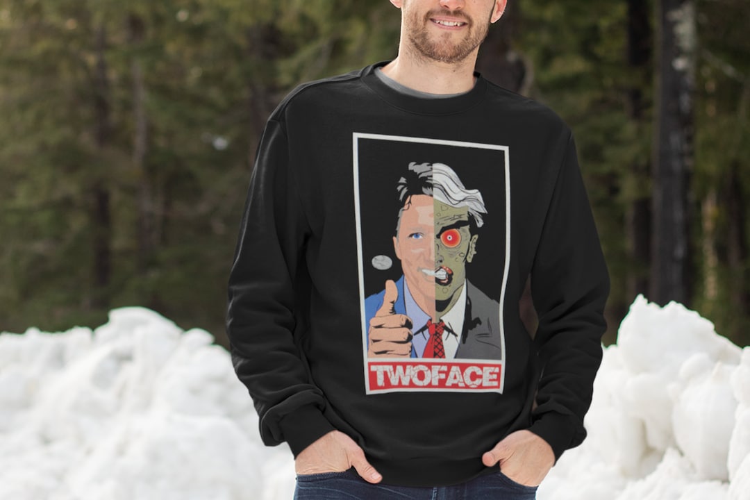 Anti-trudeau Sweater Justin Trudeau/two-face Mashup Sweatshirt ...