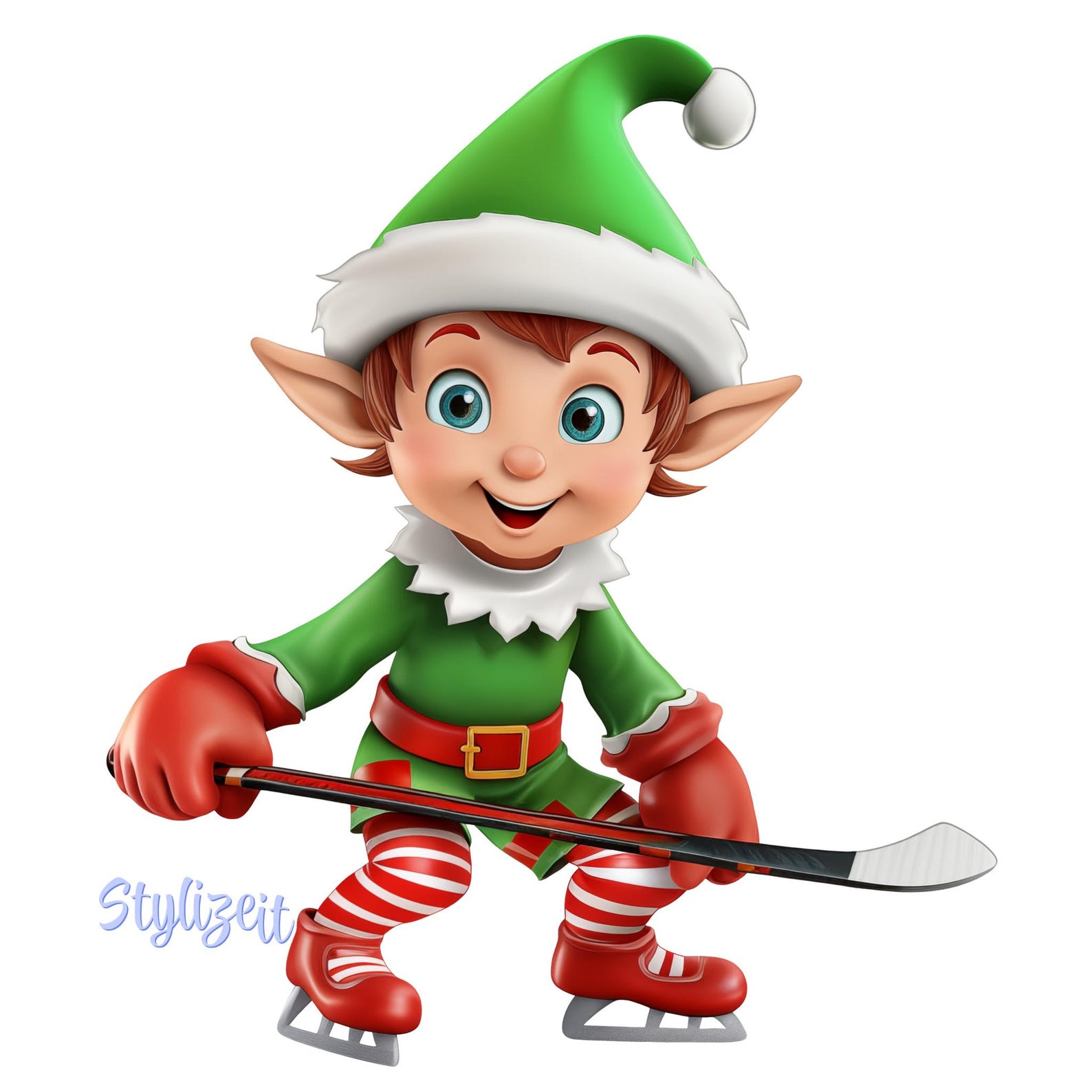 Festive Elf PNG Clipart, Hockey PNG, Christmas Sublimation Designs ...