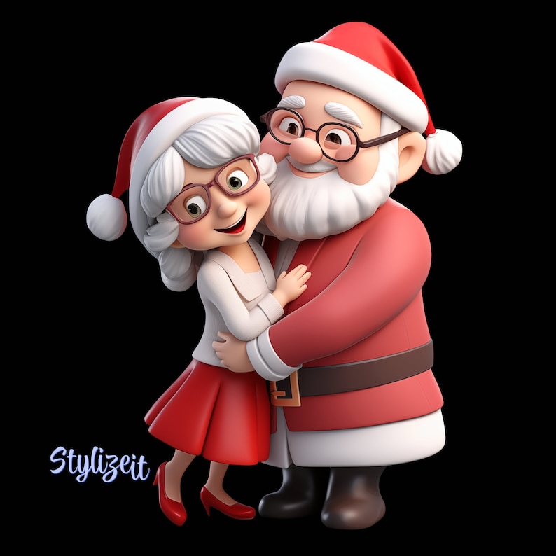 3d Santa and Mrs. Claus PNG | Merry Christmas PNG Clipart | Holiday ...
