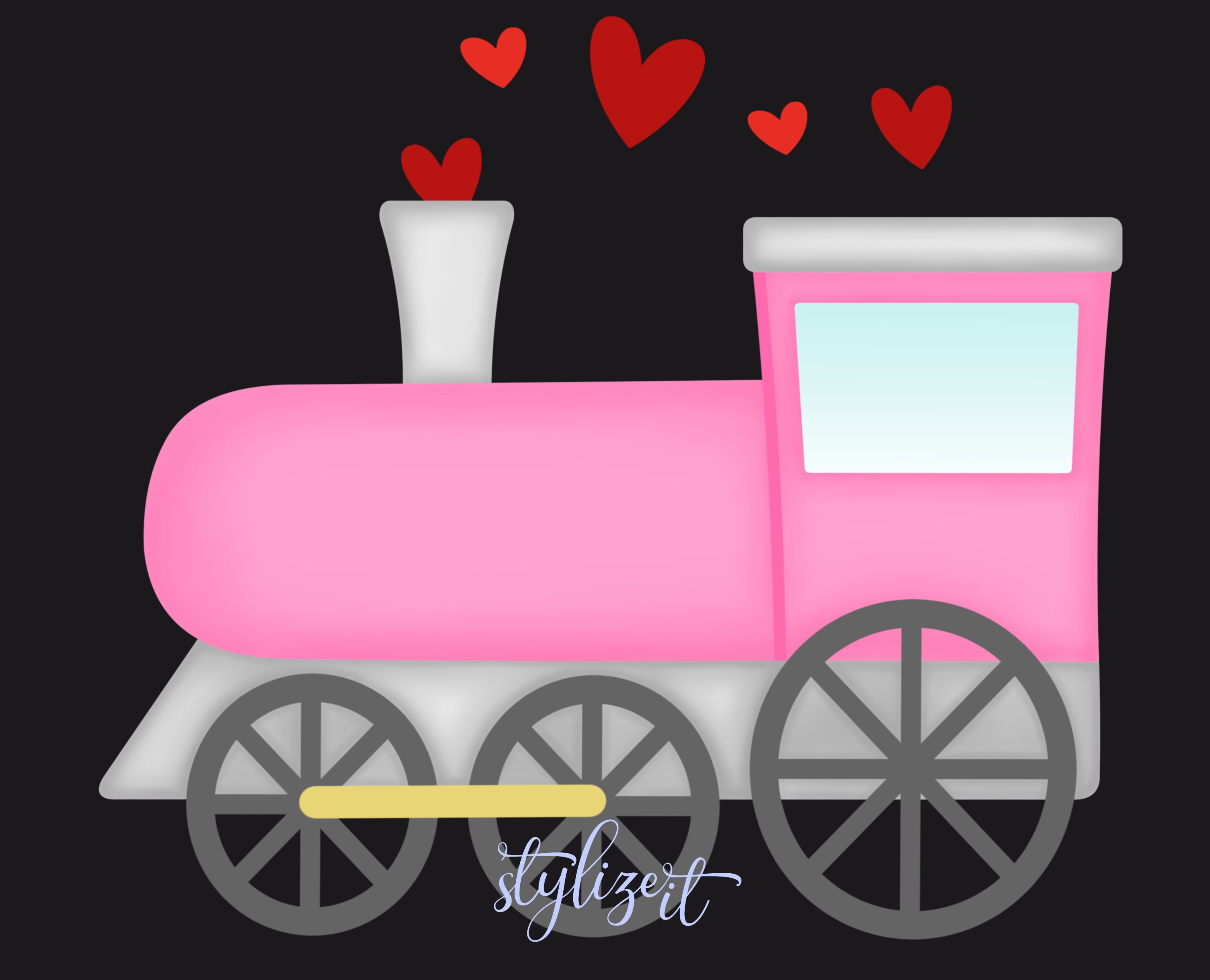 Kids Valentines Train PNG Valentines Digital Clipart File Sublimation ...