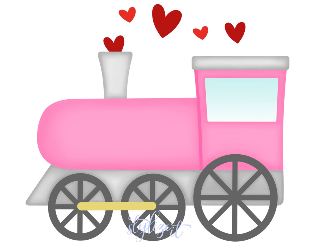 Kids Valentines Train PNG Valentines Digital Clipart File Sublimation ...
