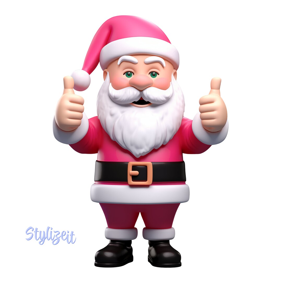 3d Pink Santa Claus PNG | Merry Christmas PNG Clipart | Holiday Winter ...