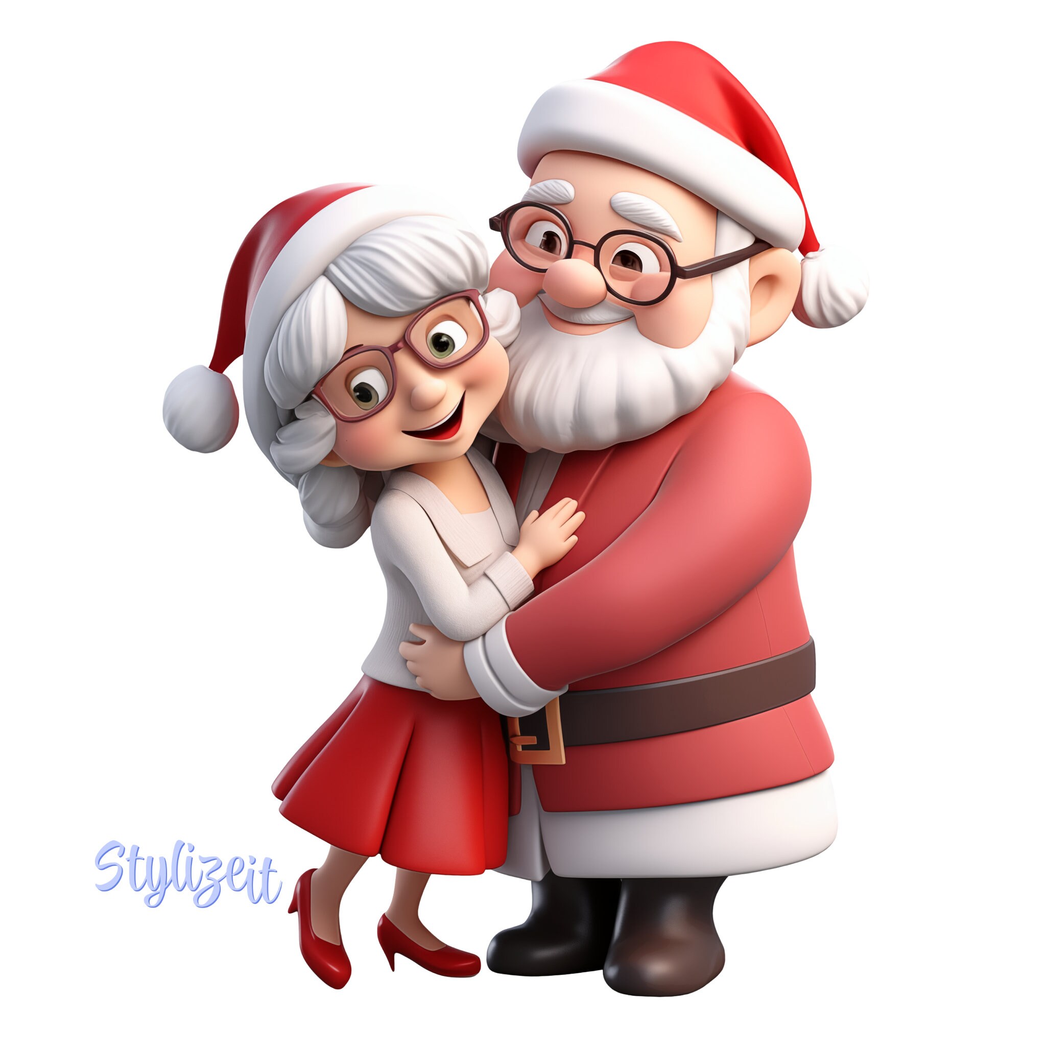 3d Santa and Mrs. Claus PNG | Merry Christmas PNG Clipart | Holiday ...