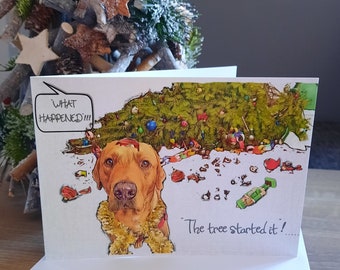 Personalised Fox Red Labrador Christmas Card - Etsy