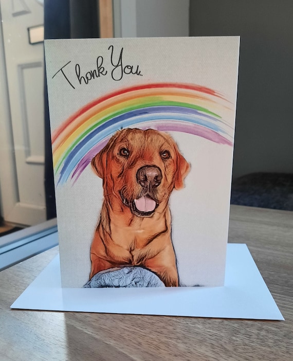 Thank You Fox Red Labrador Card - Etsy