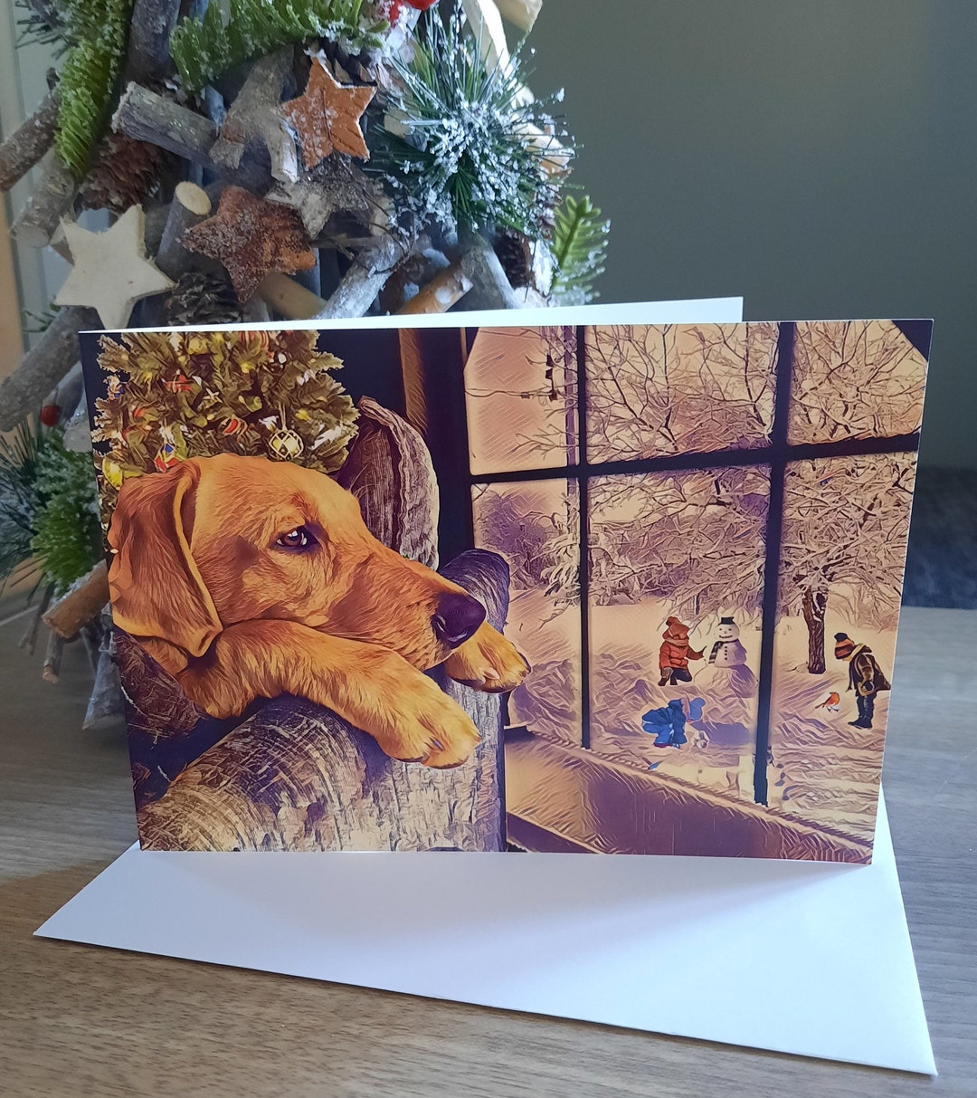 Fox Red Labrador Christmas Card - Etsy