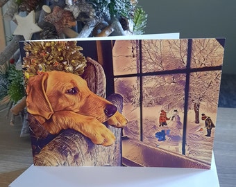 Personalised Fox Red Labrador Christmas Card - Etsy