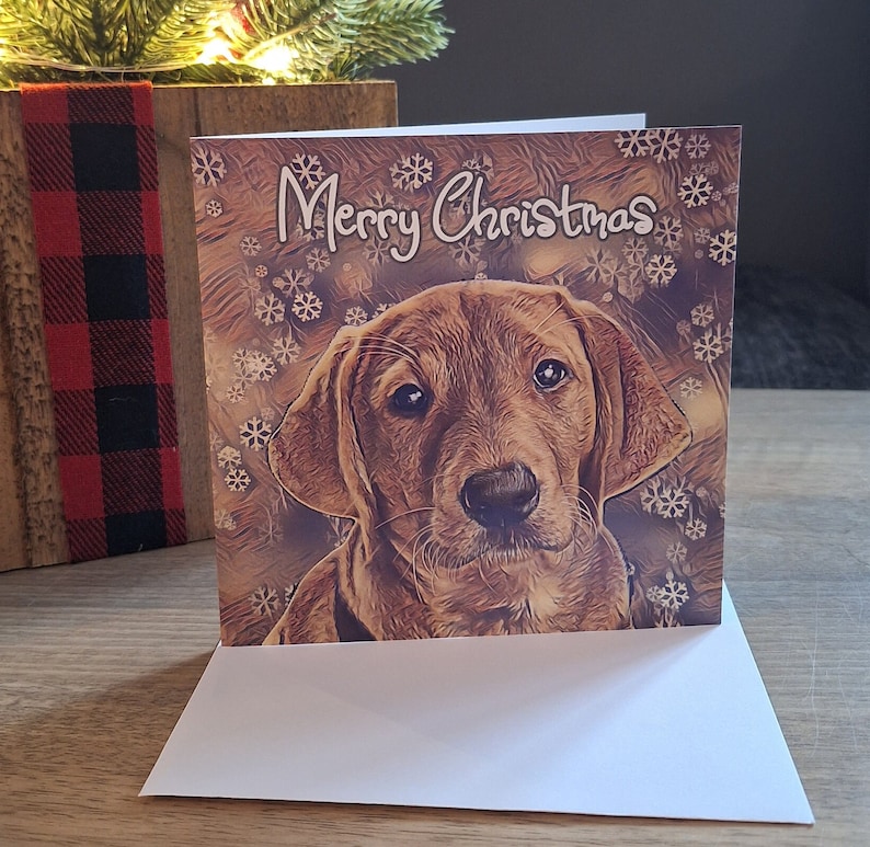 Fox Red Labrador Puppy Christmas Greeting Card - Etsy