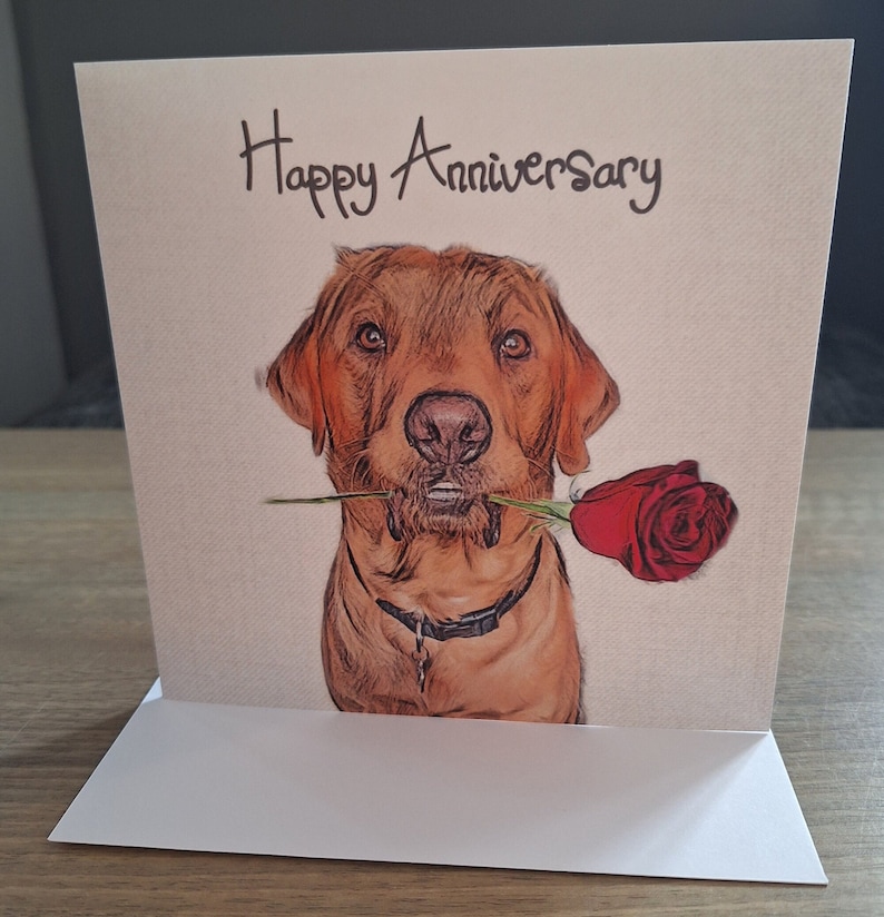 Fox Red Labrador Anniversary Card - Etsy