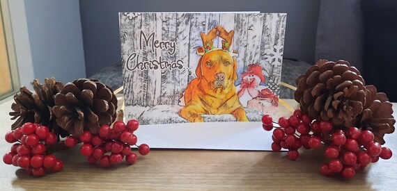 Fox Red Labrador Christmas Card | Etsy