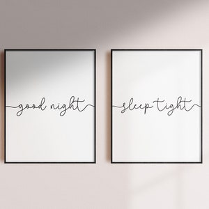 Good Night Sleep Tight Heart Prints Set of 3 Bedroom Print - Etsy