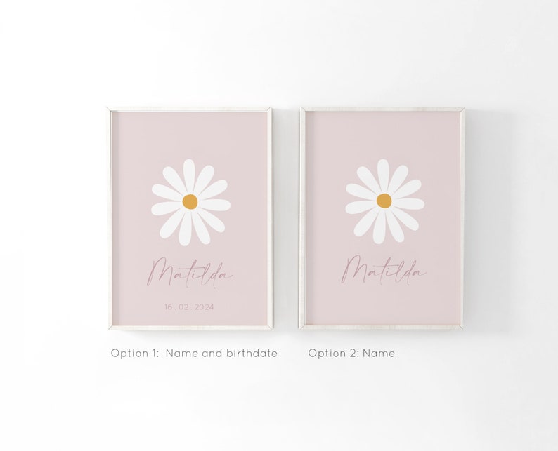 Neutral Daisy Prints - Set of 3, Beige Nursery, Baby Print, Nursery ...
