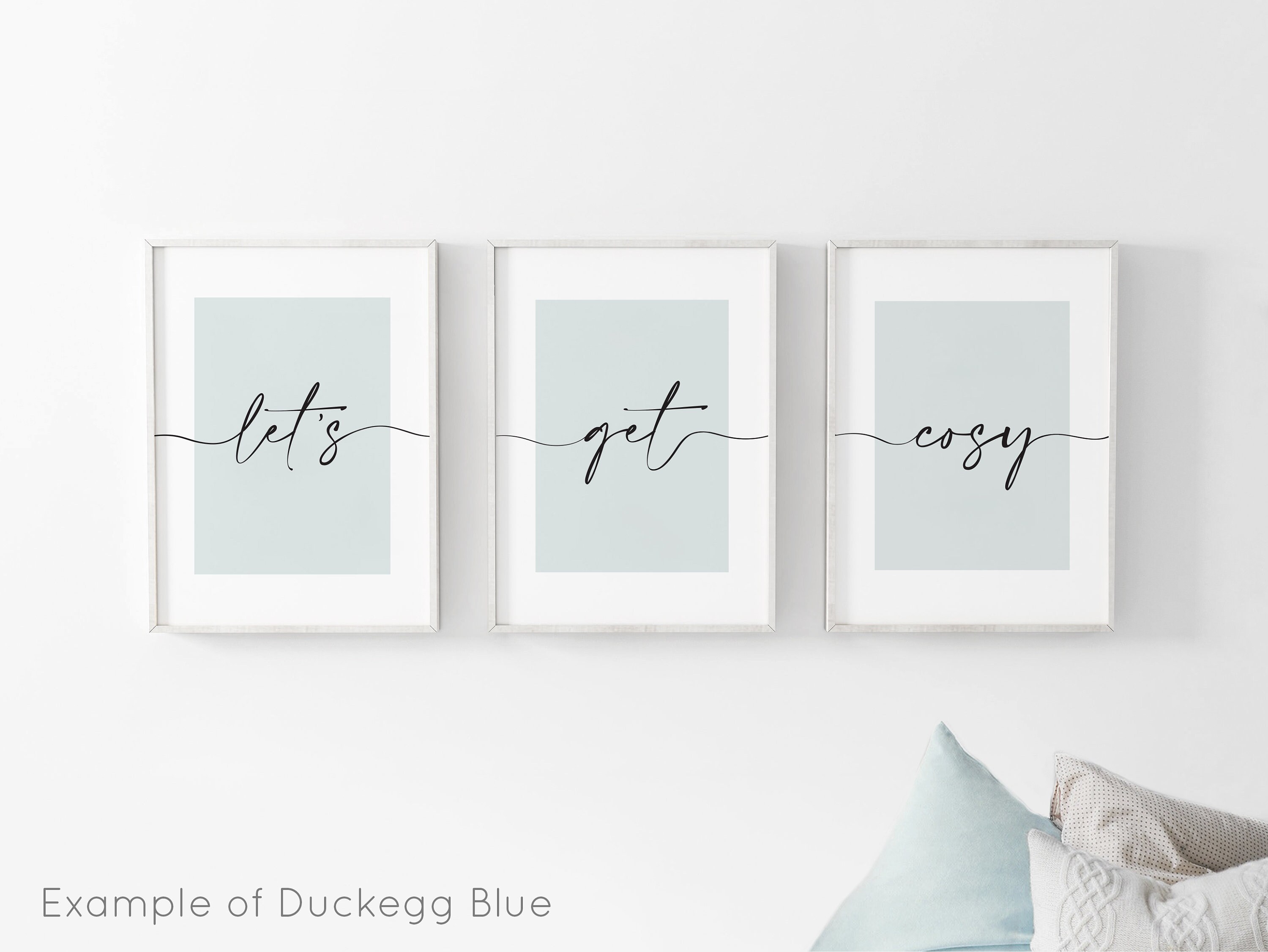 Lets Get Cosy Prints, Set of 3, Bedroom Print, Home Prints, Love Print ...