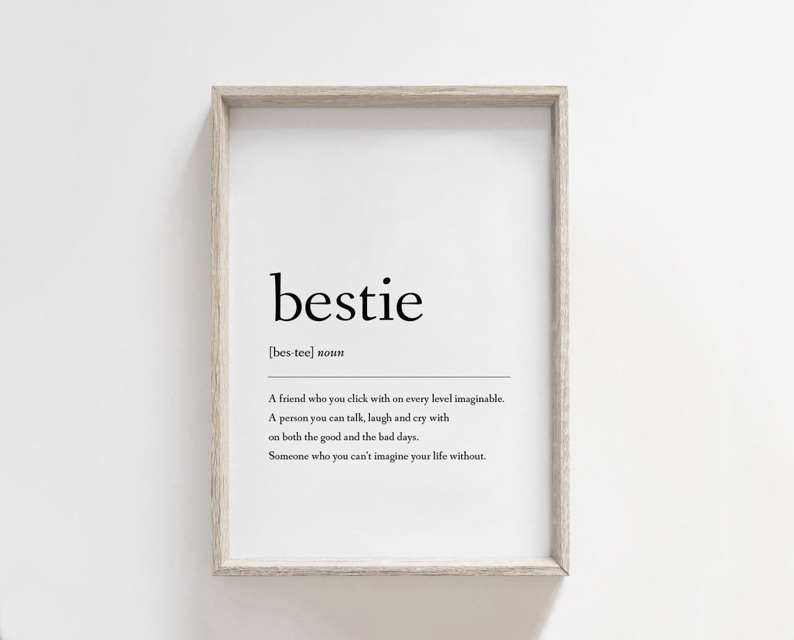 Bestie Definition Print Best Friend Gift Wall Art Feminist | Etsy