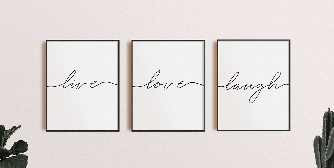 Live Laugh Love Prints Set of 3 Living Room Wall Art - Etsy