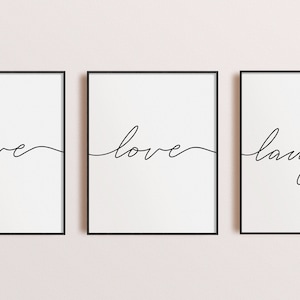 Live Laugh Love Prints, Set of 3, Living Room Wall Art, Bedroom Prints ...