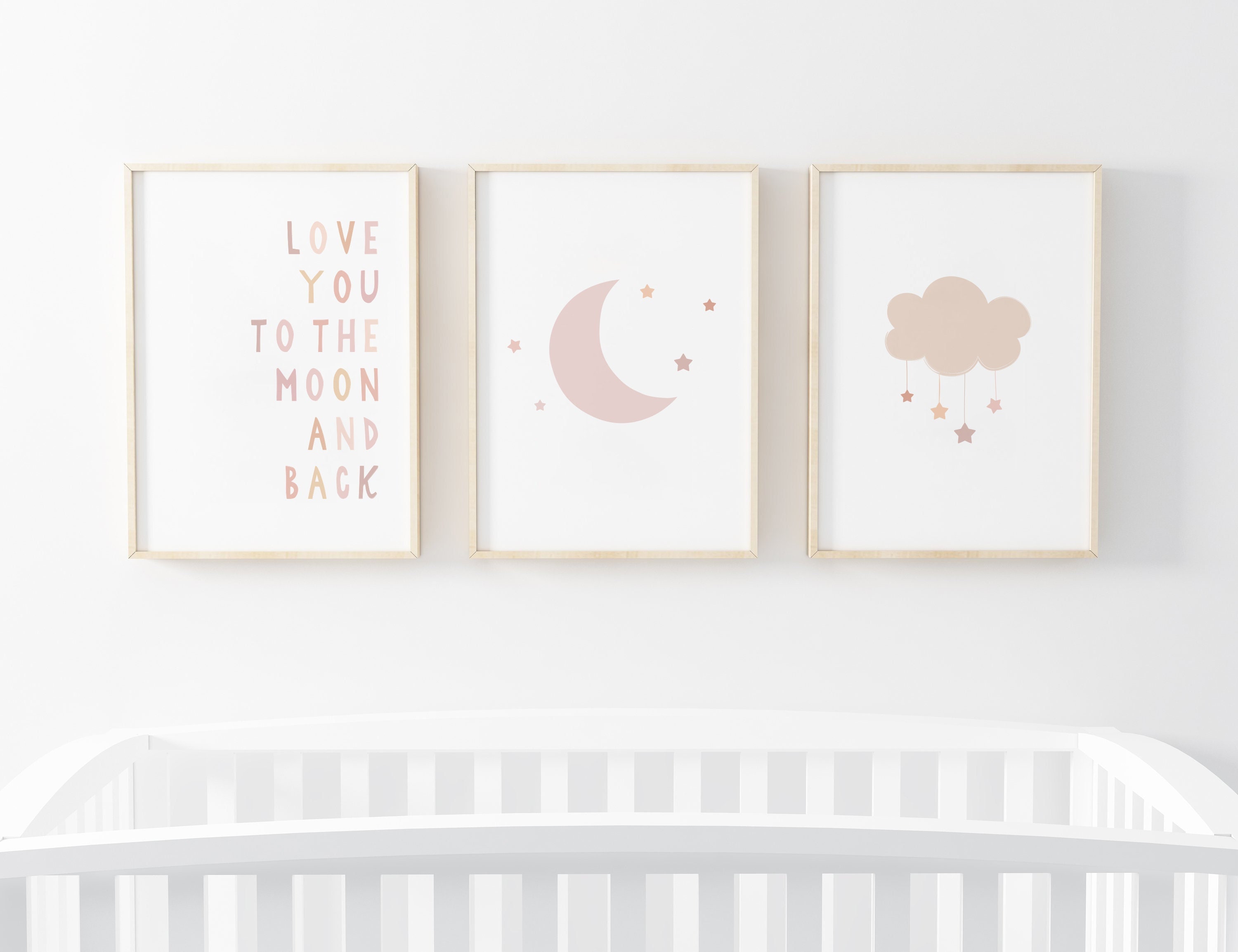 Gender Neutral Moon Stars Prints - Set of 3, Love You to the Moon and ...